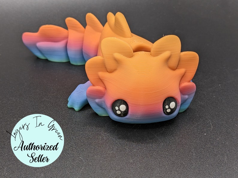 Adorable Articulated Axolotl Baby 3D Printed Desktop Pet - Etsy