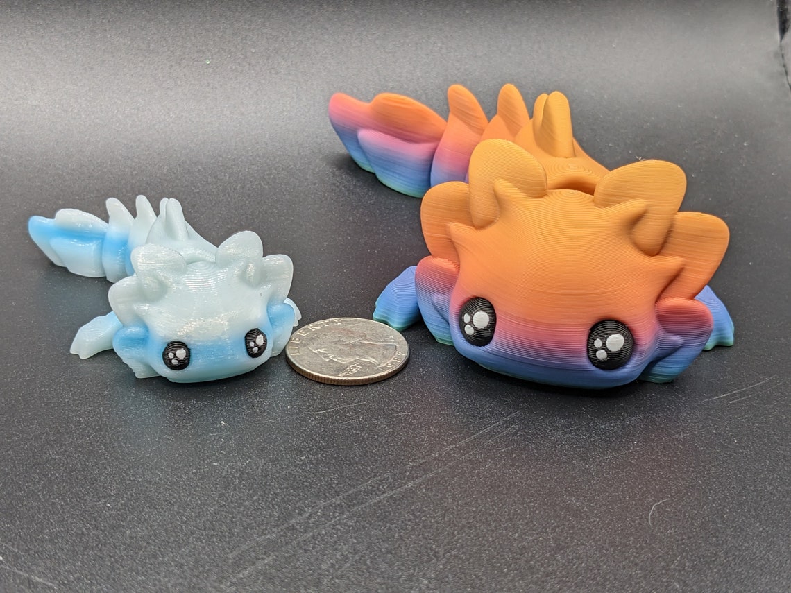Adorable Articulated Axolotl Baby 3D Printed Desktop Pet - Etsy