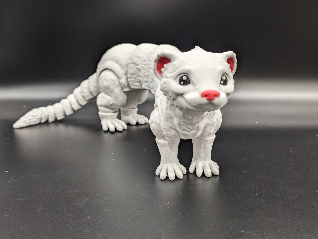Cute 3D Printed Ferret Fidget - Desktop Fidget Pet, Sensory Toy, ADHD ...