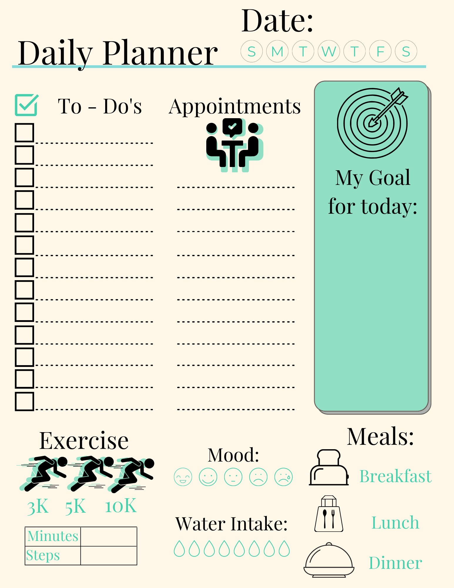 Daily Planner Google Slides Printable Editable - Etsy