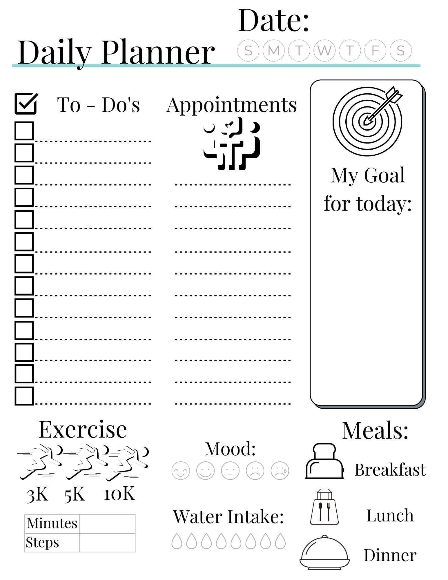 Daily Planner - Google Slides - Printable - Editable - Etsy