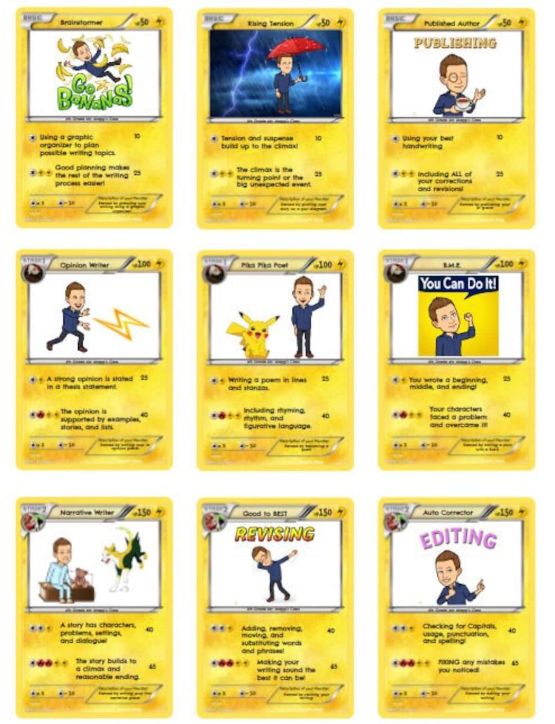 Teachermon/pokemon Editable Cards for Classroom Management, Birthday ...