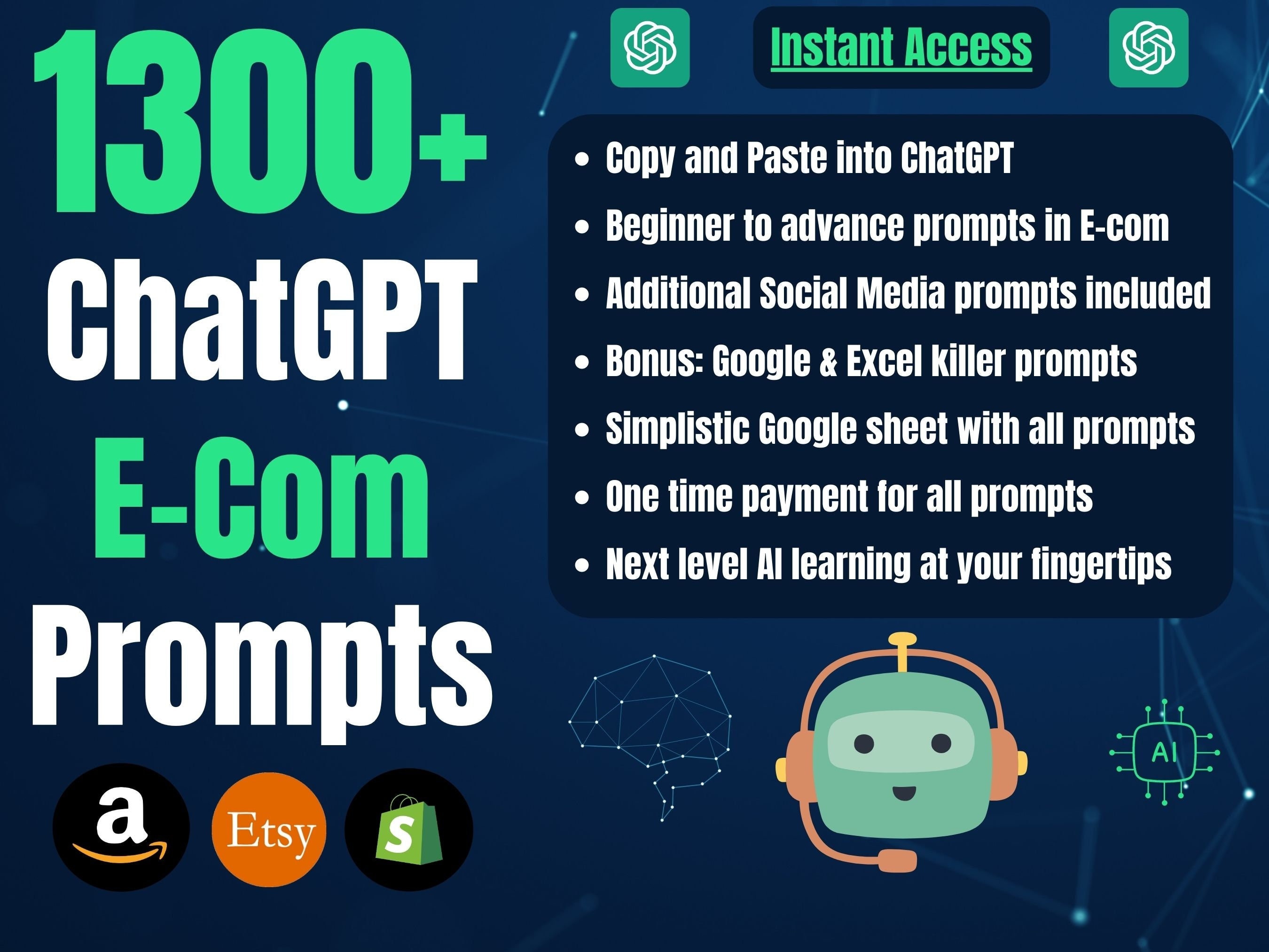 Chatgpt for Etsy Seller Etsy Best Chatgpt Prompts Chatgpt Cheat Sheet ...