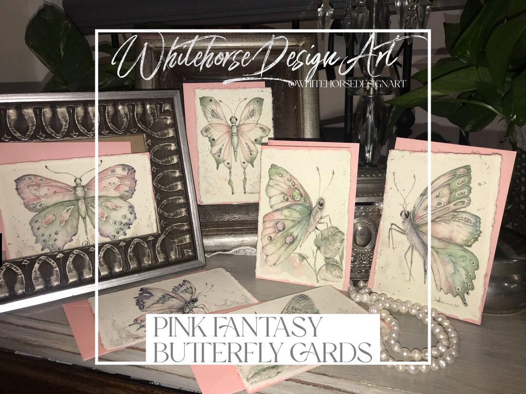 Pink Fantasy Butterfly Luxe Greeting Cards. All Occasion. Specialty ...