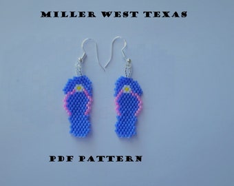 Flip Flop Bead Pattern, Brick Stitch Pattern, Beaded Jewelry Charm ...