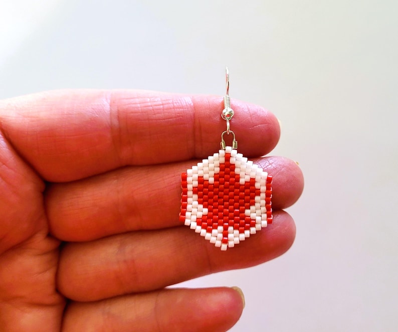Canada Earrings Brick Stitch Pattern - Etsy