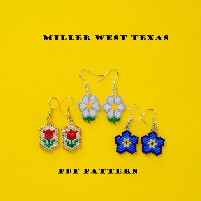 Flower Bead Earring Set - Etsy UK