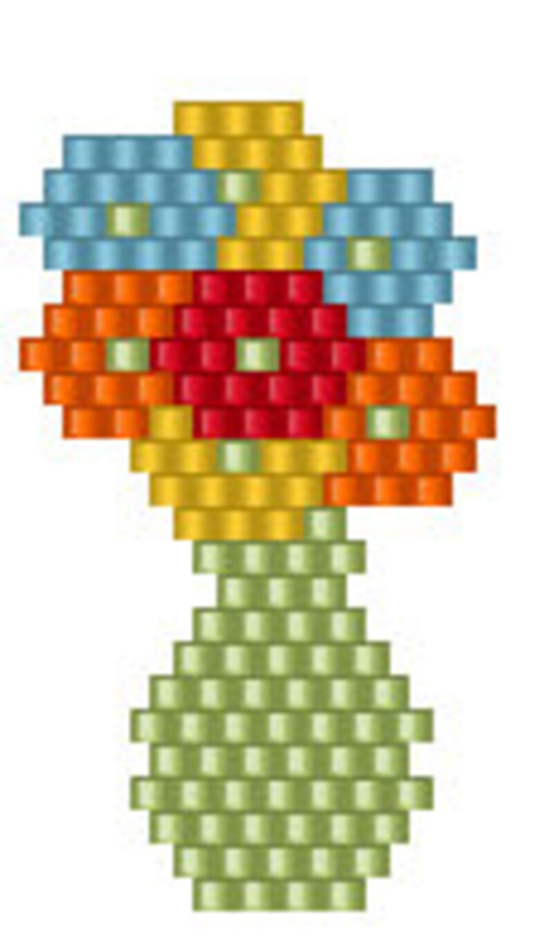 Vase of Flowers Brick Stitch Pattern - Etsy