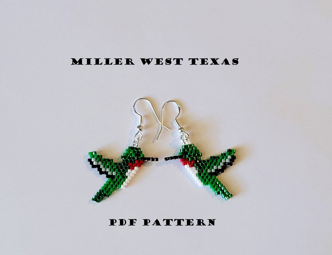 Hummingbird Earrings Brick Stitch Pattern - Etsy