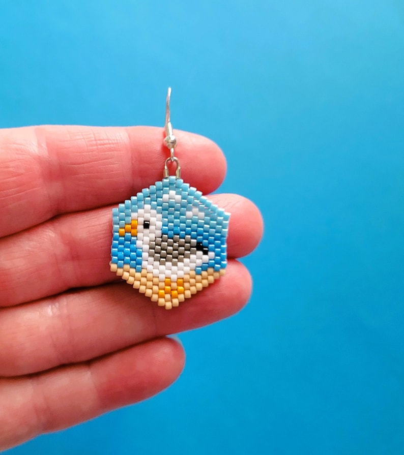 Seagull on Beach Earrings Brick Stitch Pattern - Etsy