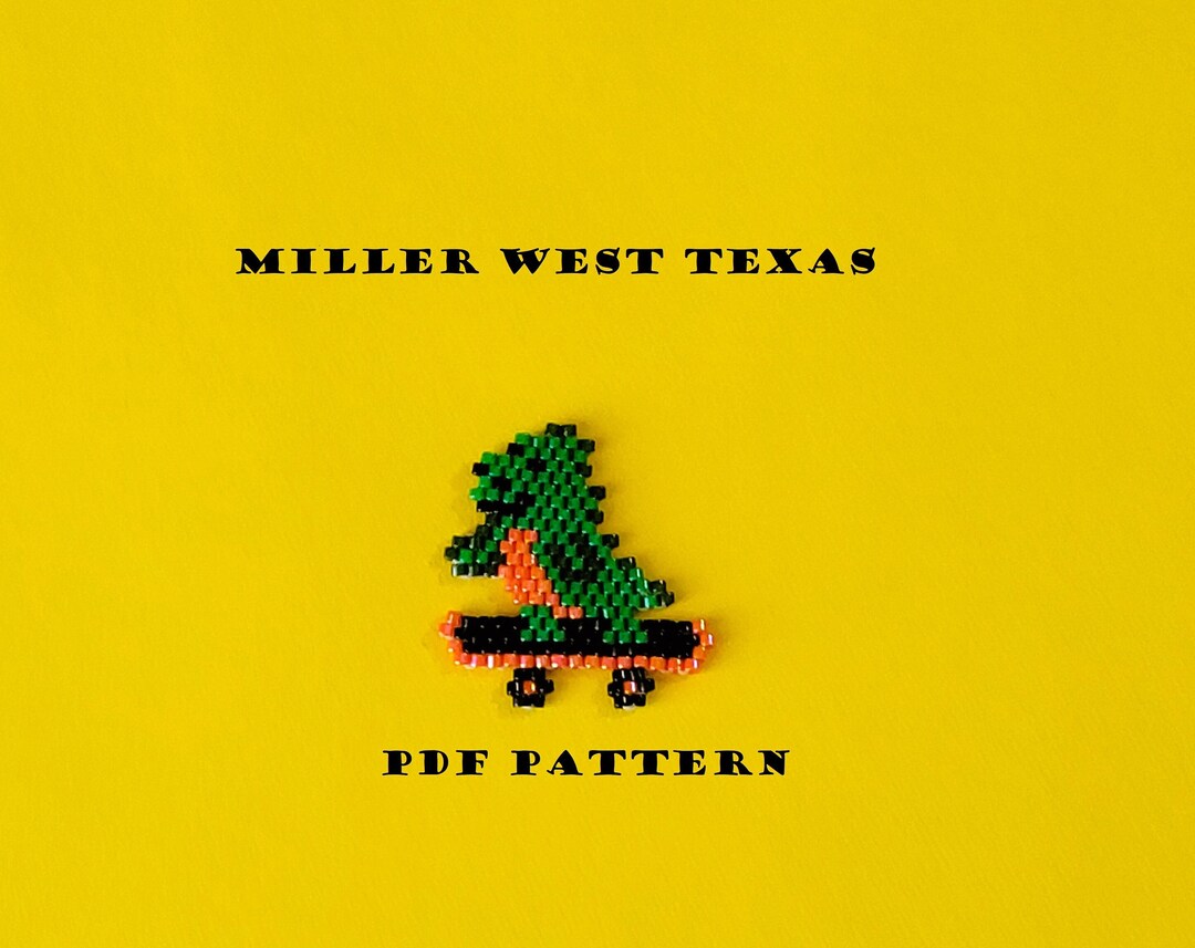 Dinosaur Riding Skateboard Brick Stitch Pattern - Etsy