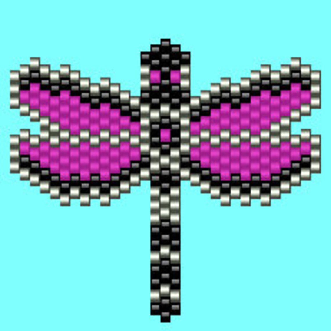 Fuchsia Dragonfly Brick Stitch Pattern - Etsy