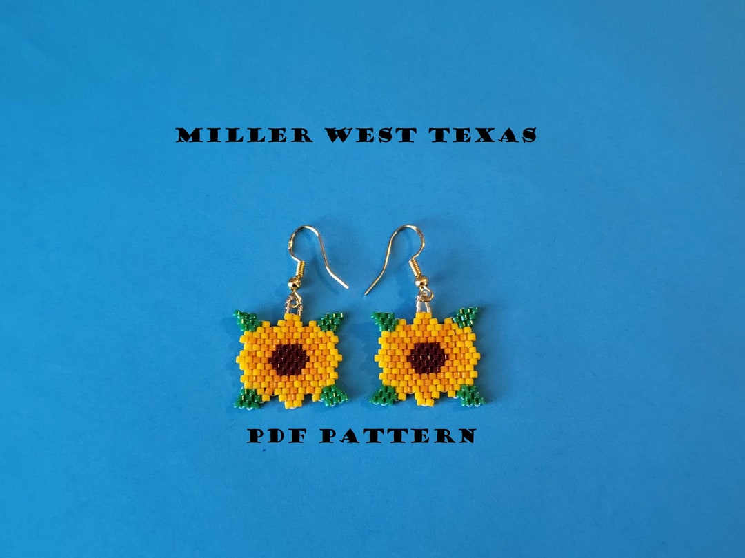 Sunflower Earrings Brick Stitch Pattern - Etsy