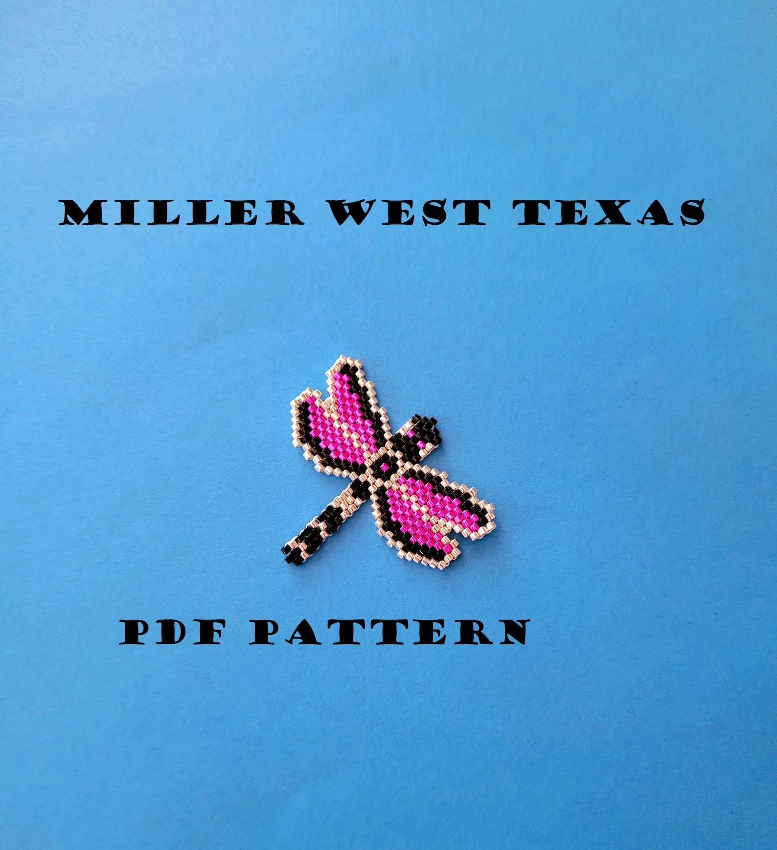 Fuchsia Dragonfly Brick Stitch Pattern - Etsy