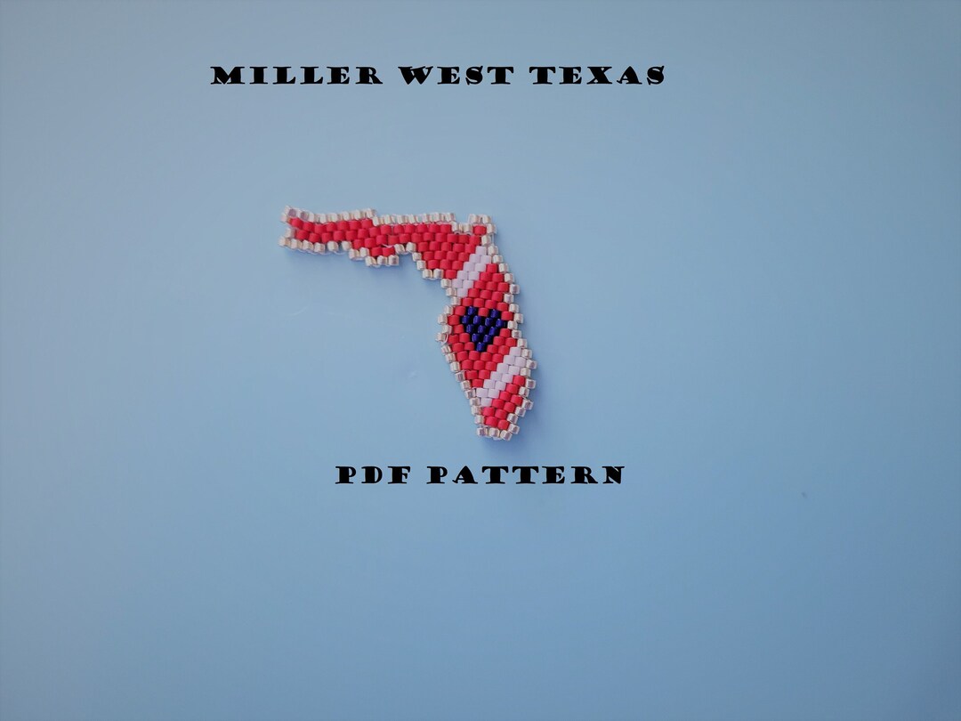 State of Florida With Heart Brick Stitch Pattern - Etsy