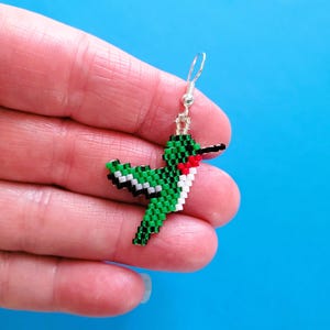 Hummingbird Earrings Brick Stitch Pattern - Etsy