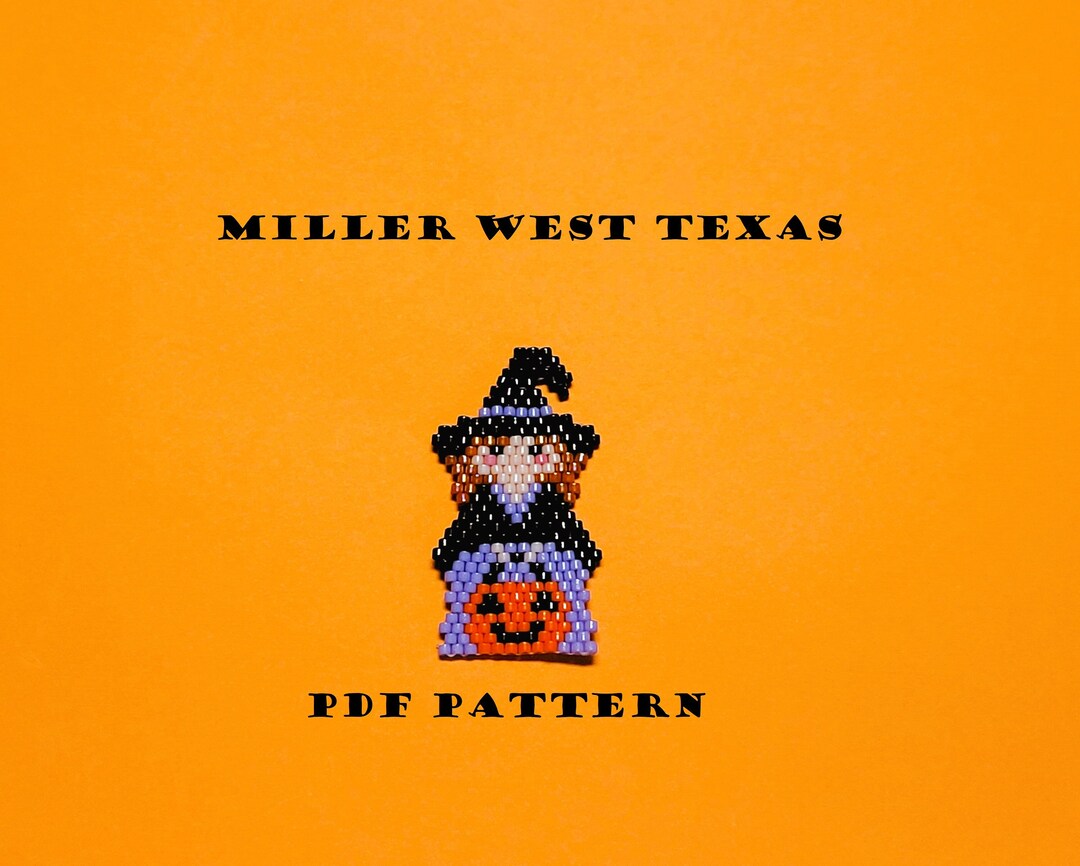 Trick or Treat Halloween Witch Brick Stitch Pattern - Etsy
