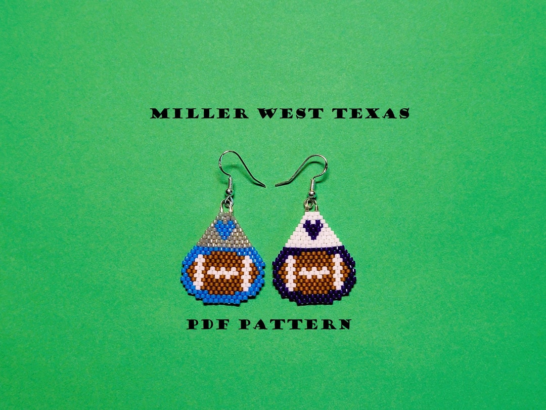 Football Teardrop Earring Brick Stitch Pattern - Etsy