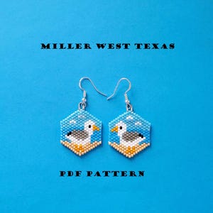 Seagull on Beach Earrings Brick Stitch Pattern - Etsy