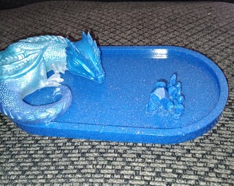 Dragon Tray, Fantasy Dragon Resin Decorative Tray, Whimsical Dragon Art ...