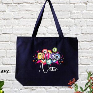 Personalized Bingo Tote Bag, Custom Bingo Carry Canvas Tote, Bingo ...