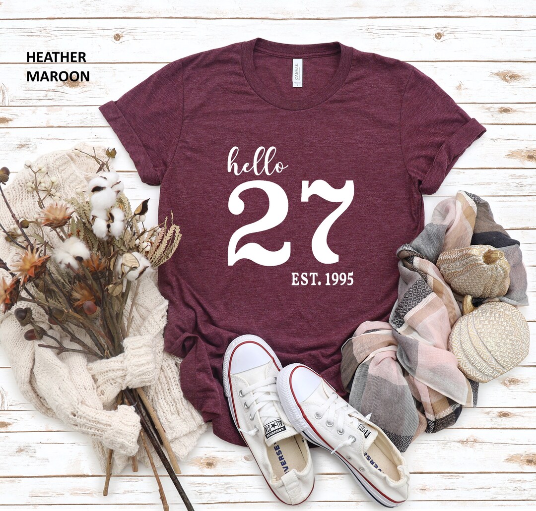27th Birthday Shirt, Hello 27 Birthday T-shirt, 27th Birthday Party T ...