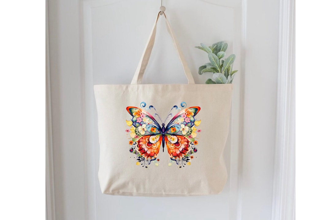 Butterfly Bag, Monarch Butterfly, Floral Butterfly Tote Bag, Cute ...