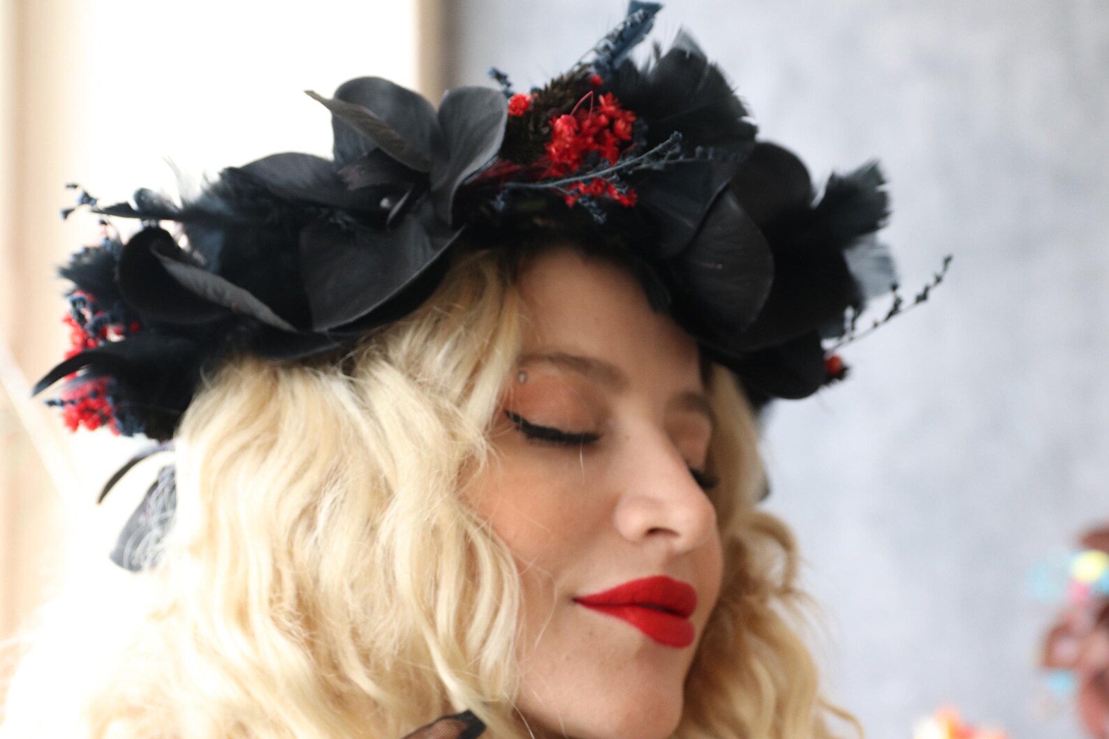 Gothic Black Flower Crown: Halloween Witch Vampire Headpiece - Etsy
