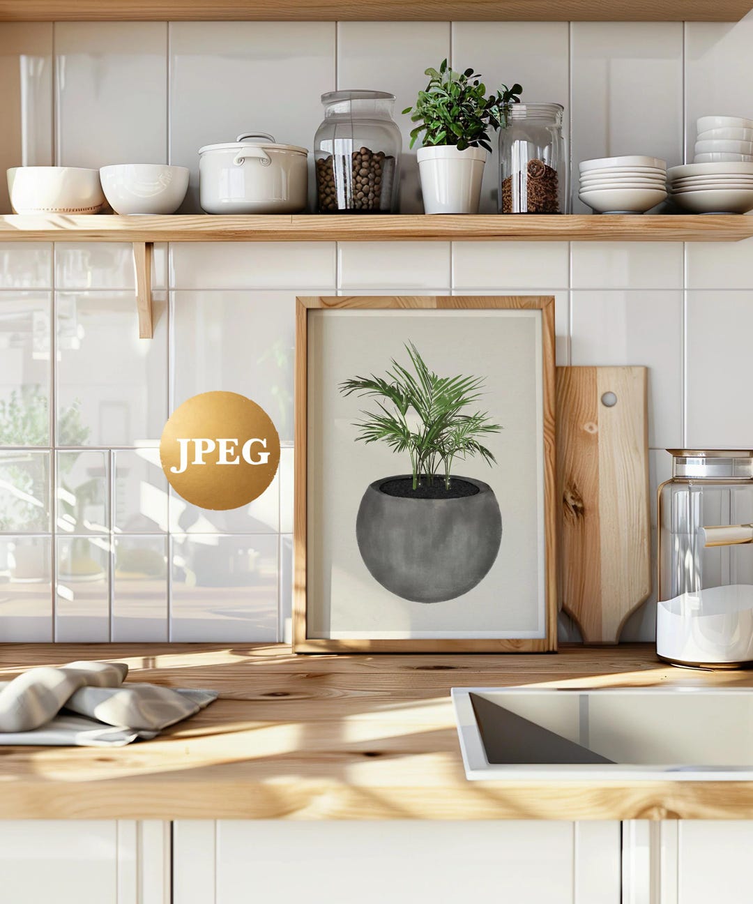 Kentia Palm Art - Garden Art Print, Plant Wall Decor, Green Home Art ...