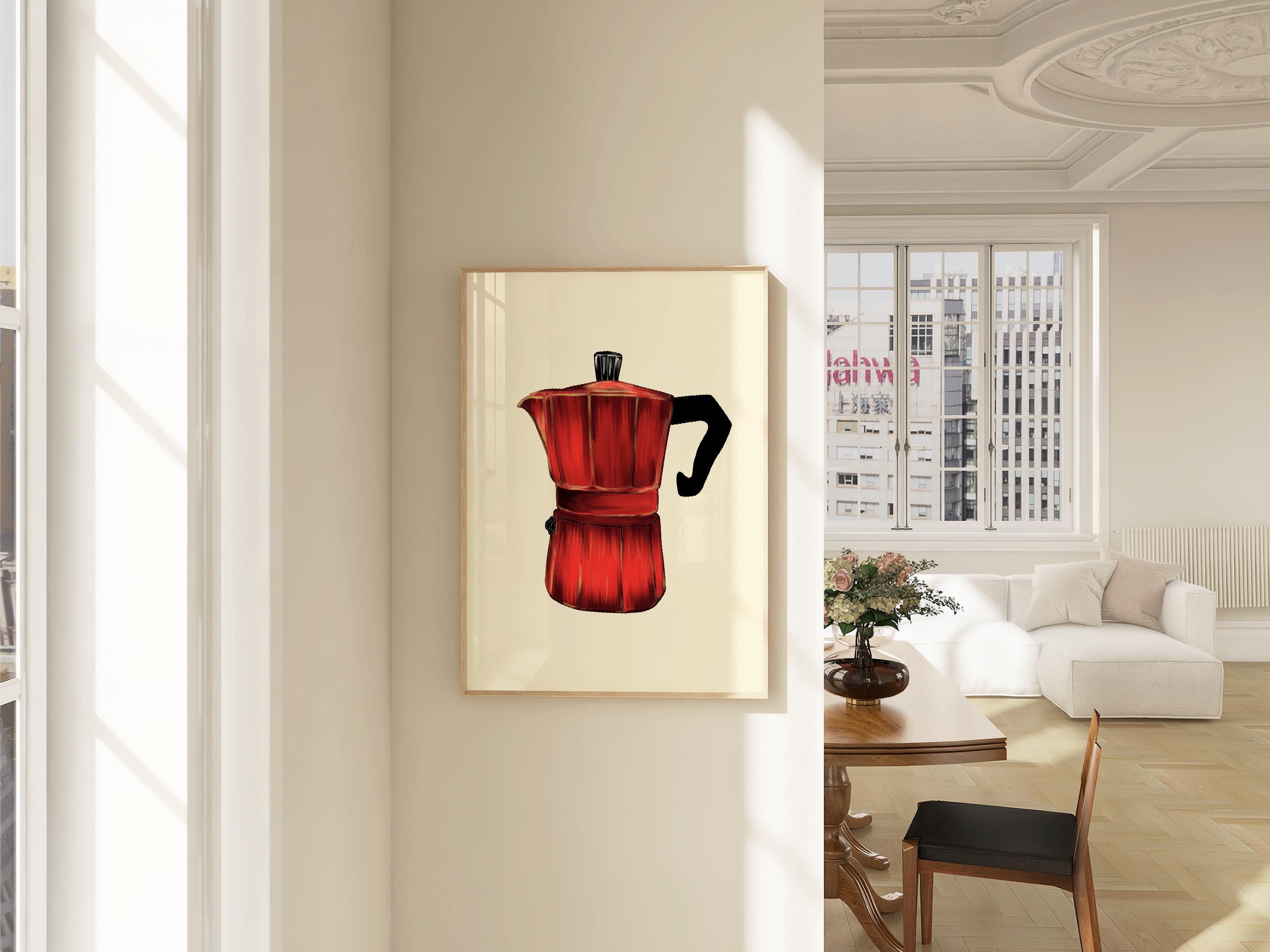 Moka Pot Print, Italian Coffee Kitchen Poster, Classic Minimalist Art ...