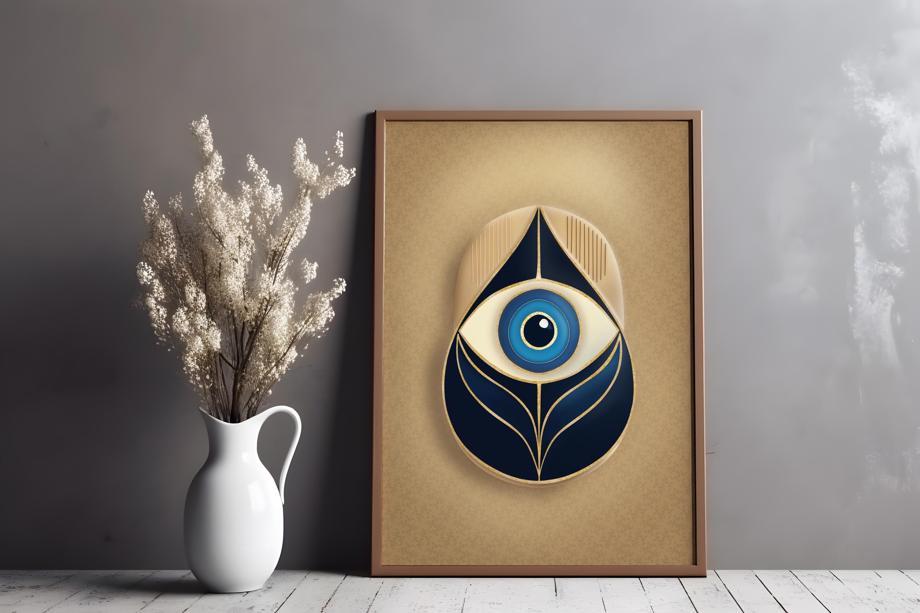 Evil Eye Wall Art Printable, Greek Mati Digital Download, Boho ...