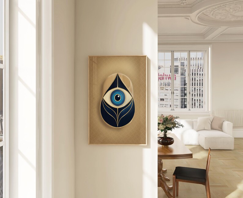 Evil Eye Wall Art Printable, Greek Mati Digital Download, Boho ...