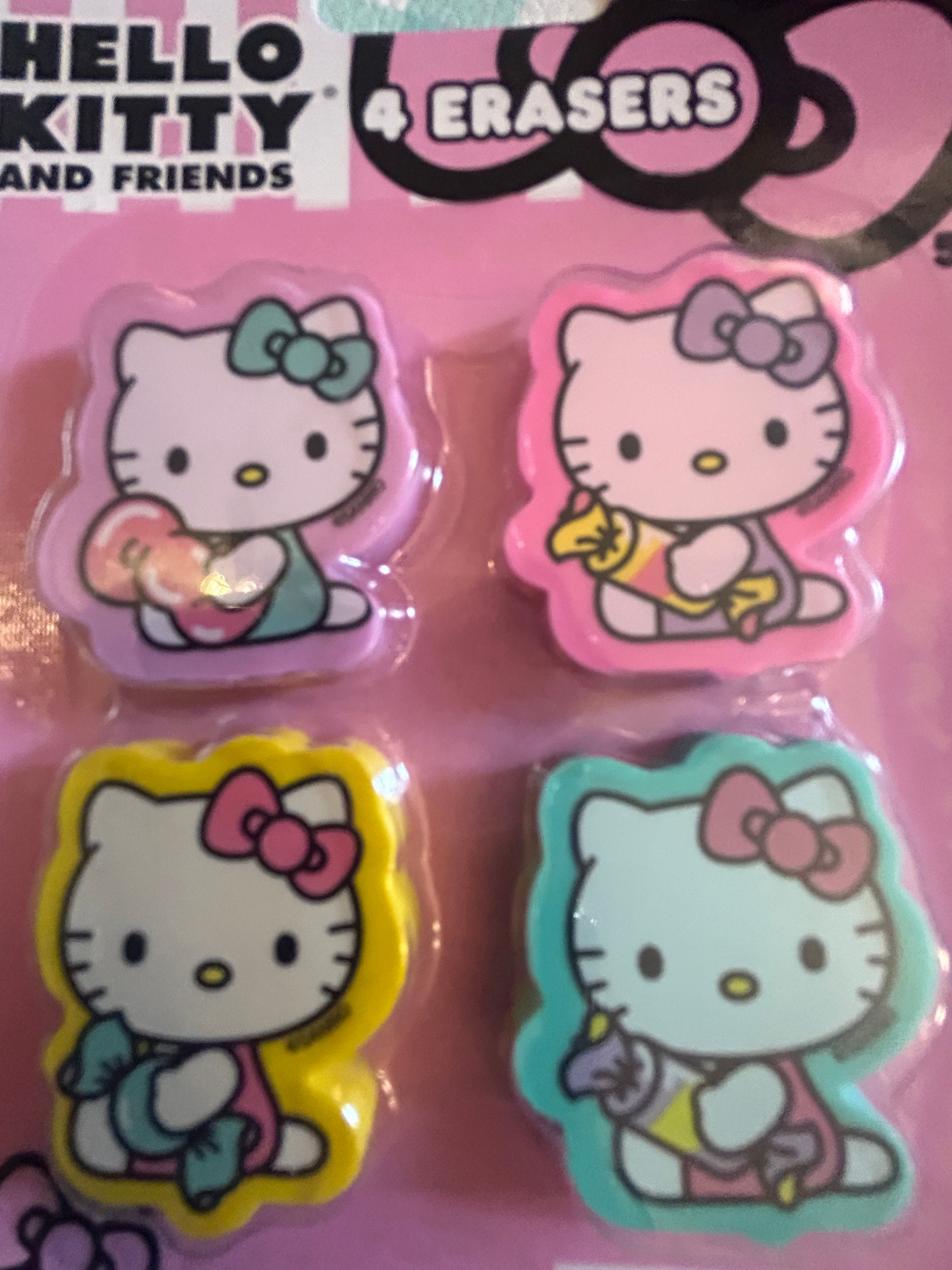 Kawaii Back to School, Kuromi ID Badge, Hello Kitty Erasers, Kuromi ...