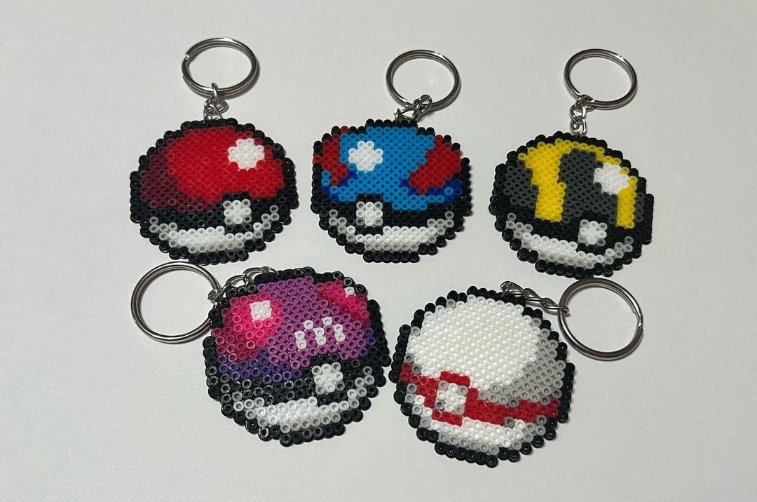 Pokeball Perler Keychain - Etsy