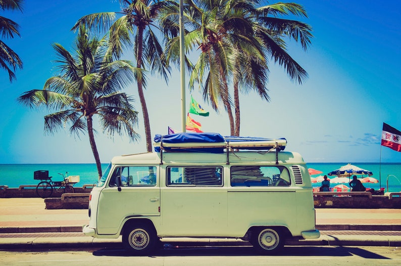 Vintage Van at the Beach | Digital Download - Etsy