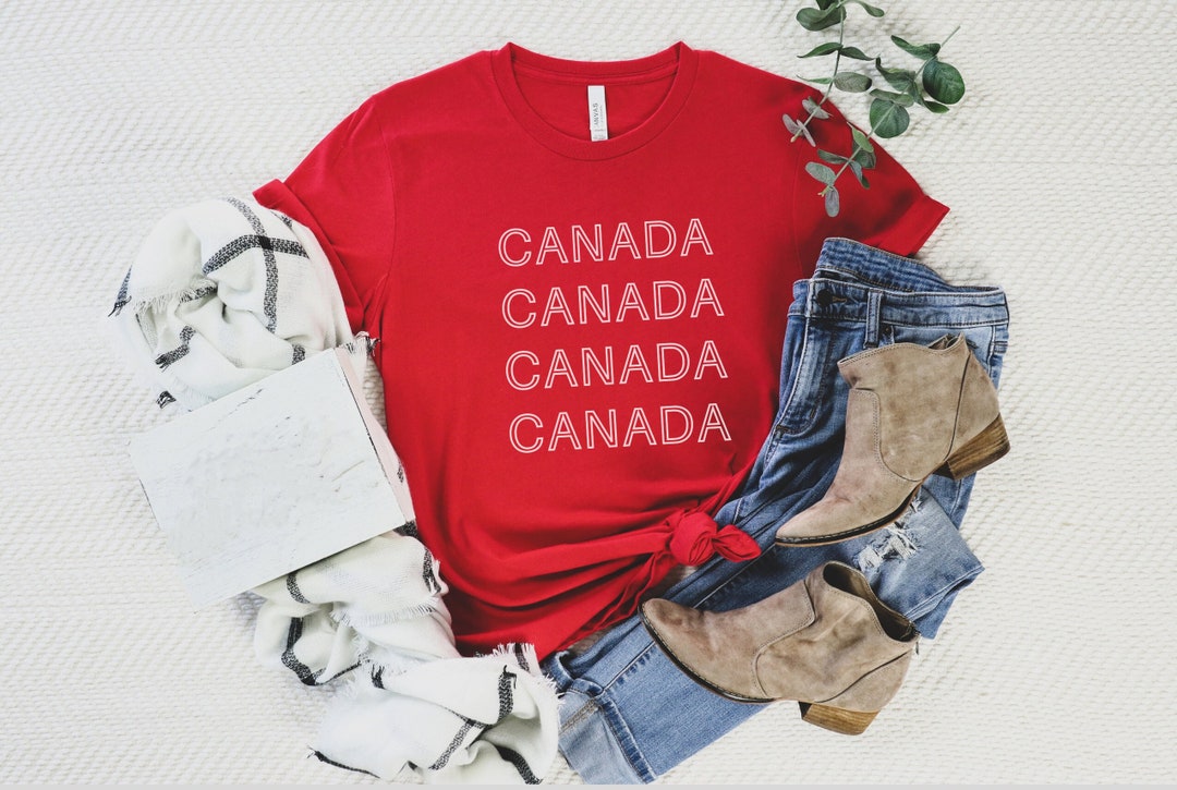 Canada Day Tshirt, Red Proud Canadian Shirt, Gift for Canadian, Unisex ...