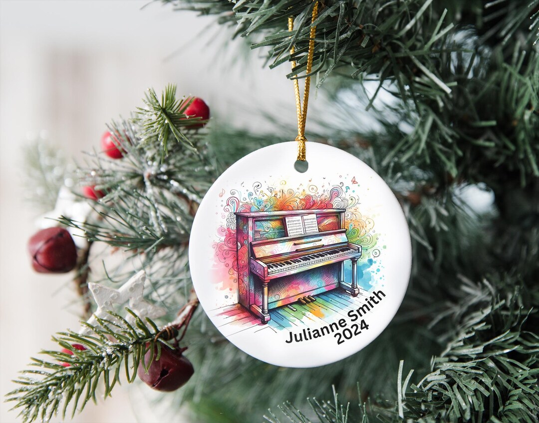 Custom Piano Ornament, Christmas Celebration, Multicolor, Recital ...