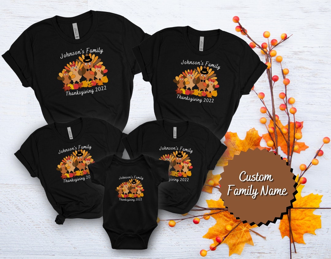 Custom Family Turkey Shirt, Thanksgiving Family Matching Shirt ...