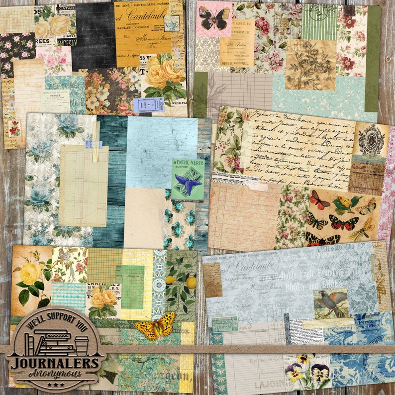 Collage Paper Set 2 Junk Journal Kit Junk Journal Digital - Etsy