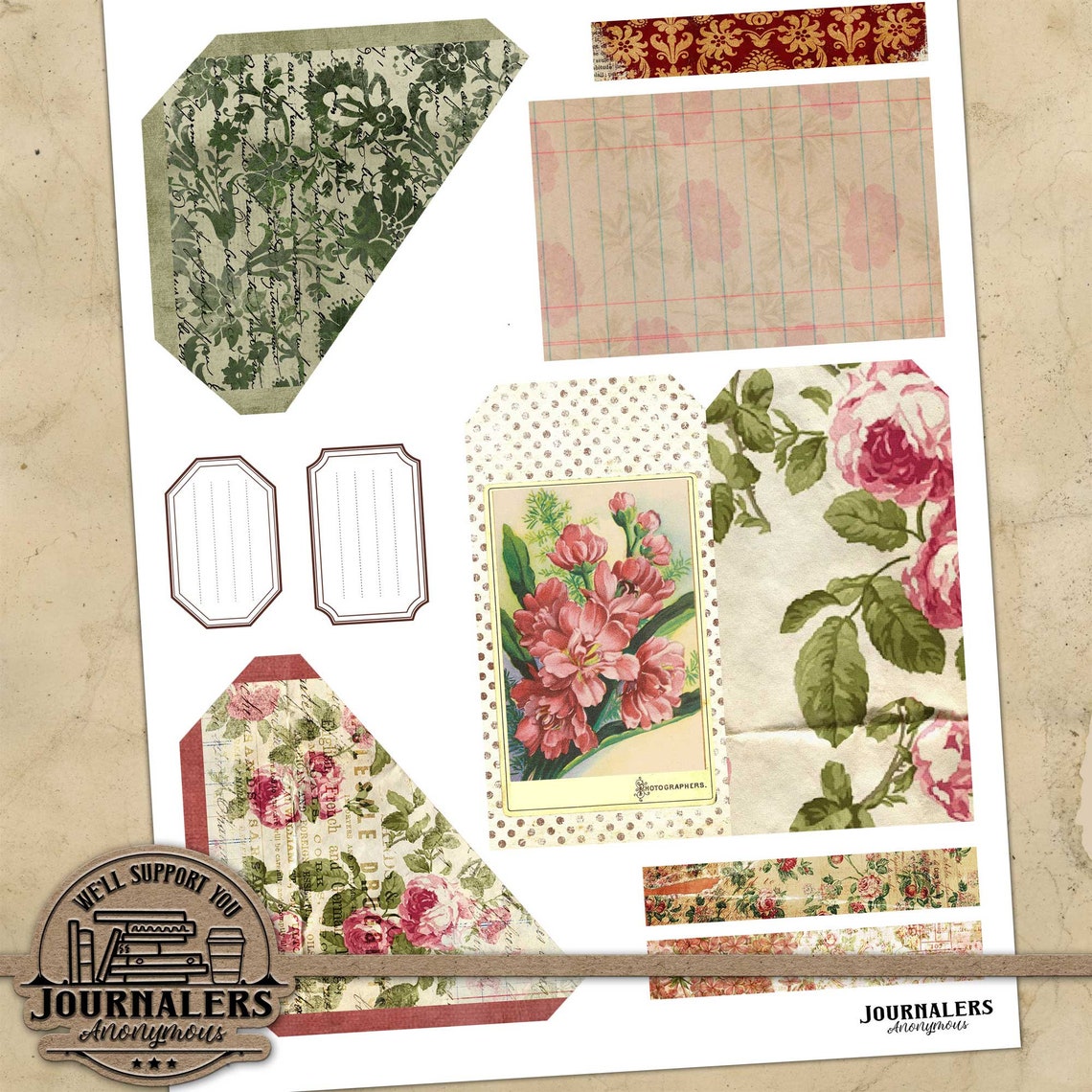 Collage Set 5 Ephemera, Junk Journal Kit, Junk Journal Digital ...
