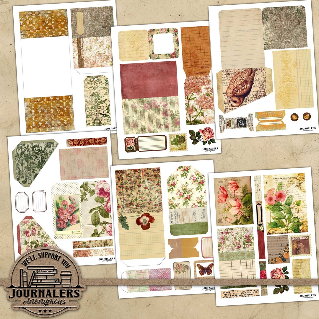 Collage Set 5 Ephemera, Junk Journal Kit, Junk Journal Digital ...