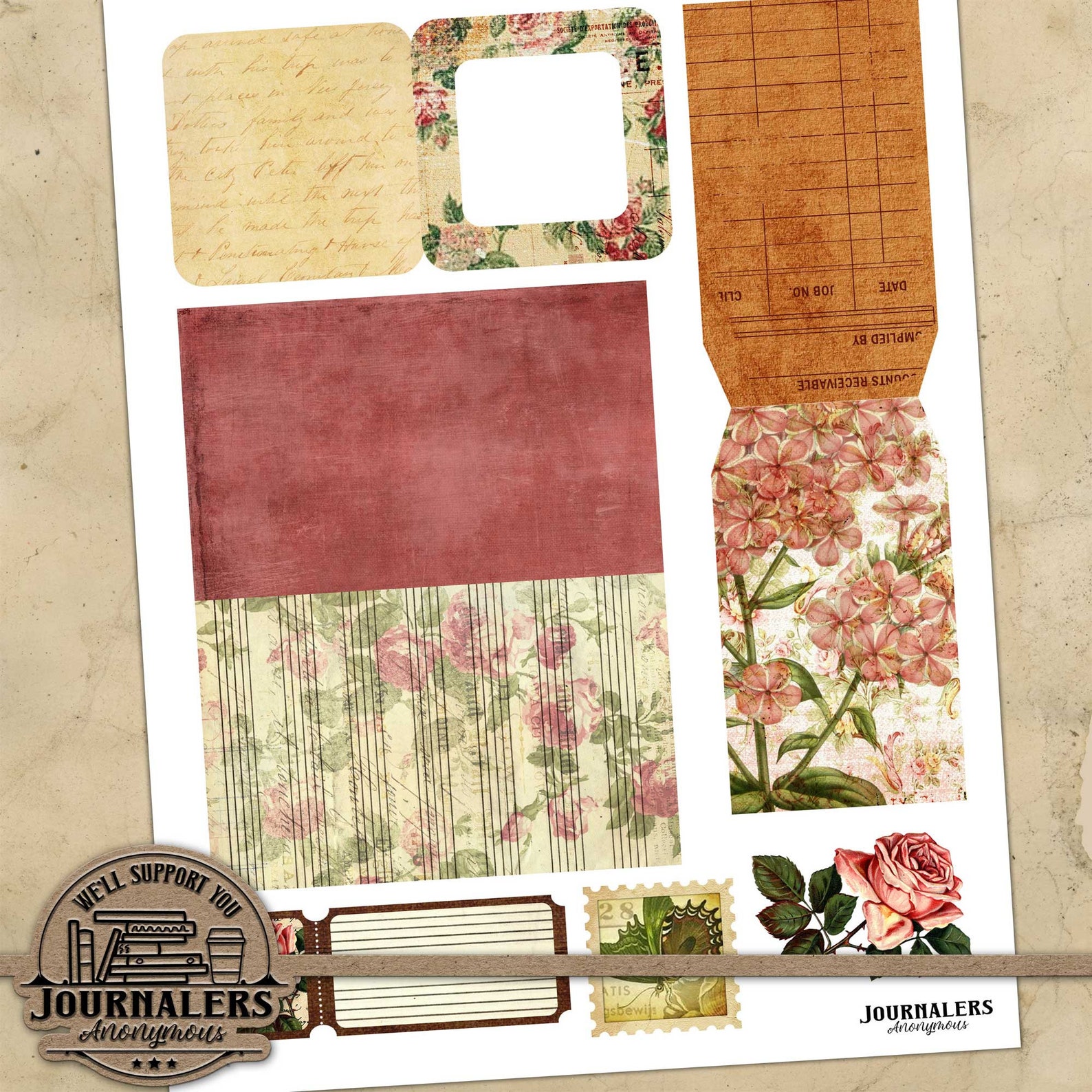 Collage Set 5 Ephemera, Junk Journal Kit, Junk Journal Digital ...