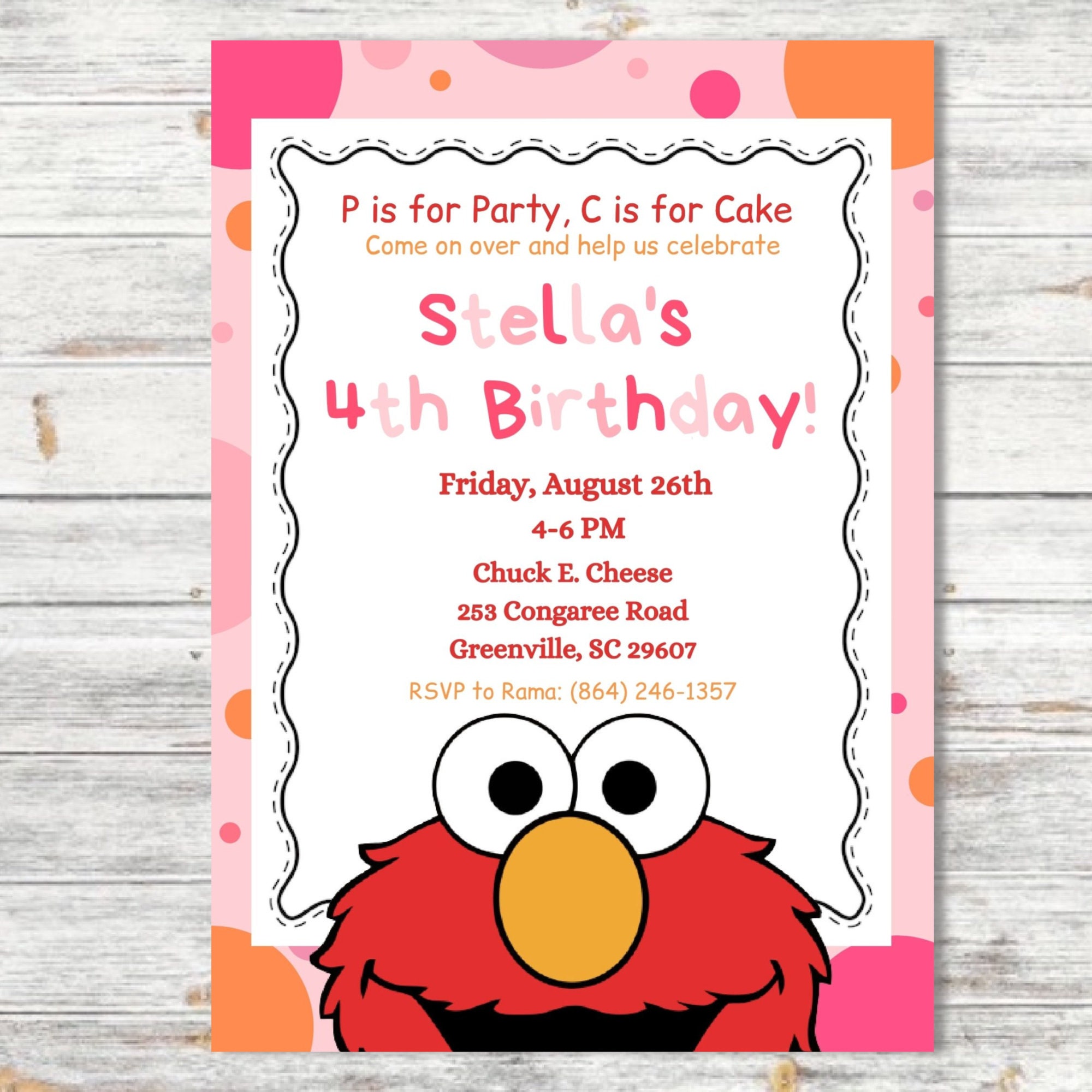 Elmo Birthday Invitations