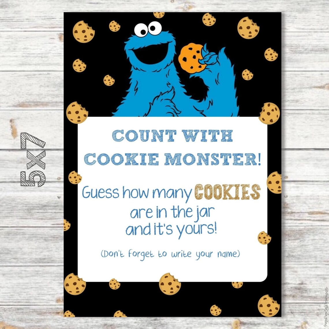 5x7 Counting Cookies Game Sign How Many Cookies 1st Birthday - Etsy
