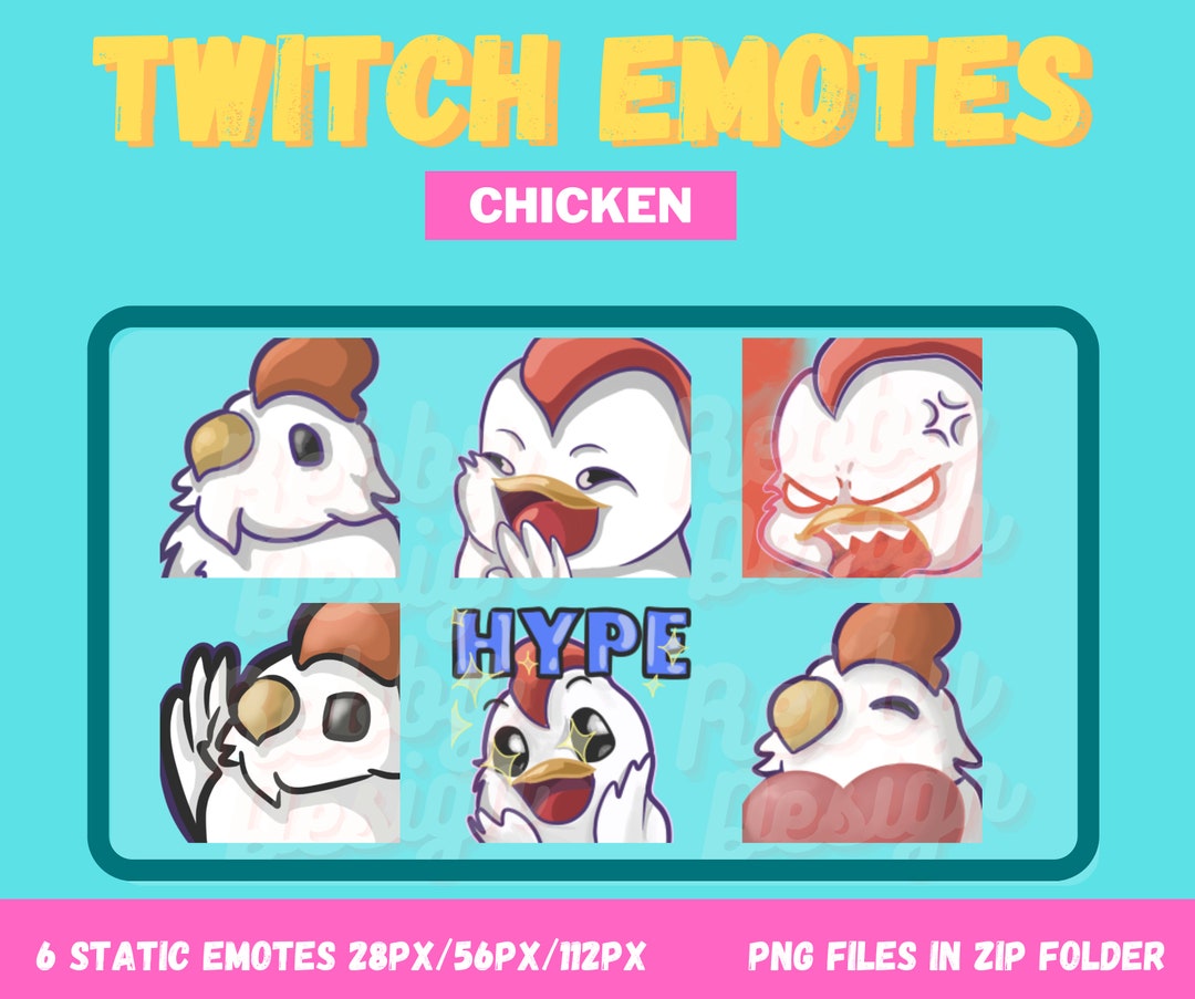 6 Cute Kawaii Chibi Chicken Twitch | Bit Badges |discord Youtube Nitro ...