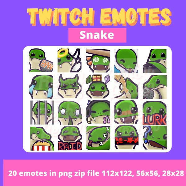 Snake Twitch Emotes - Etsy