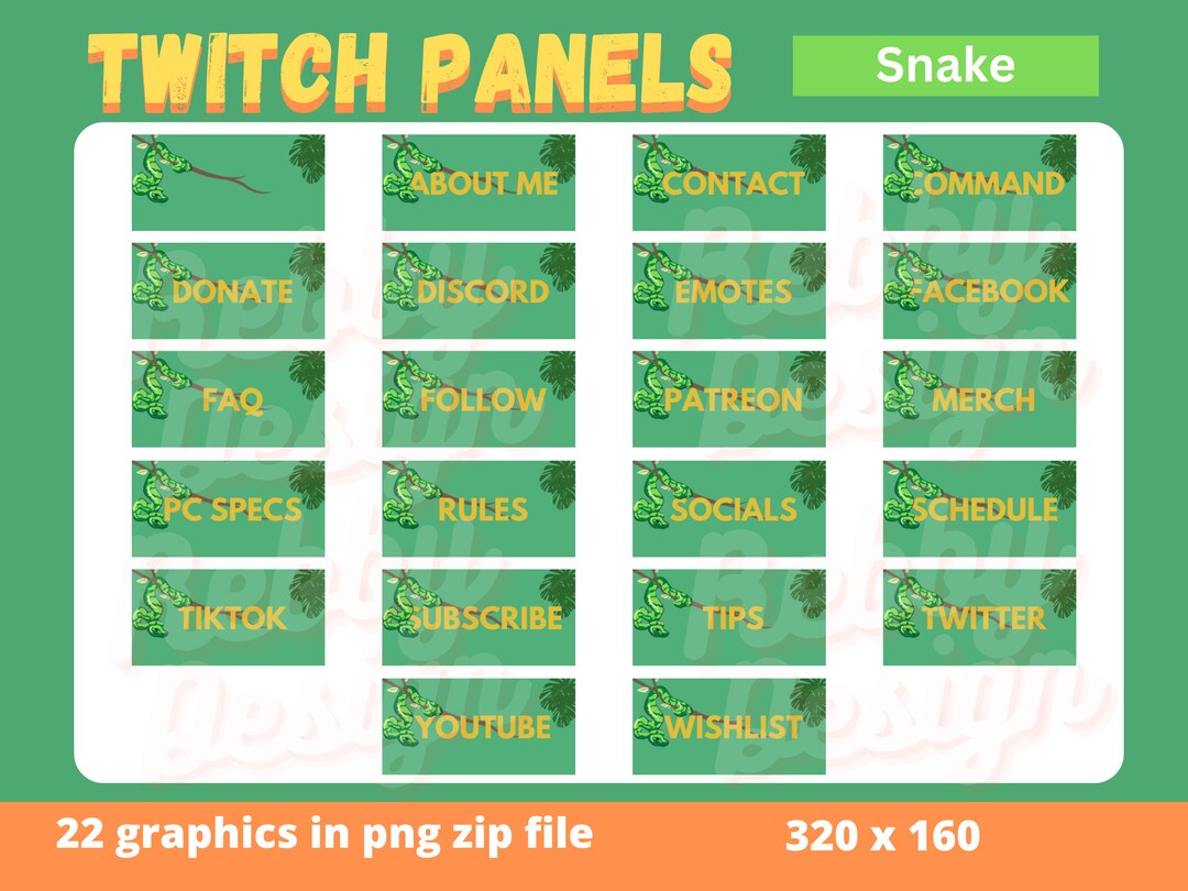 Cute/kawaii Twitch Panels Snake Bundle - Etsy UK