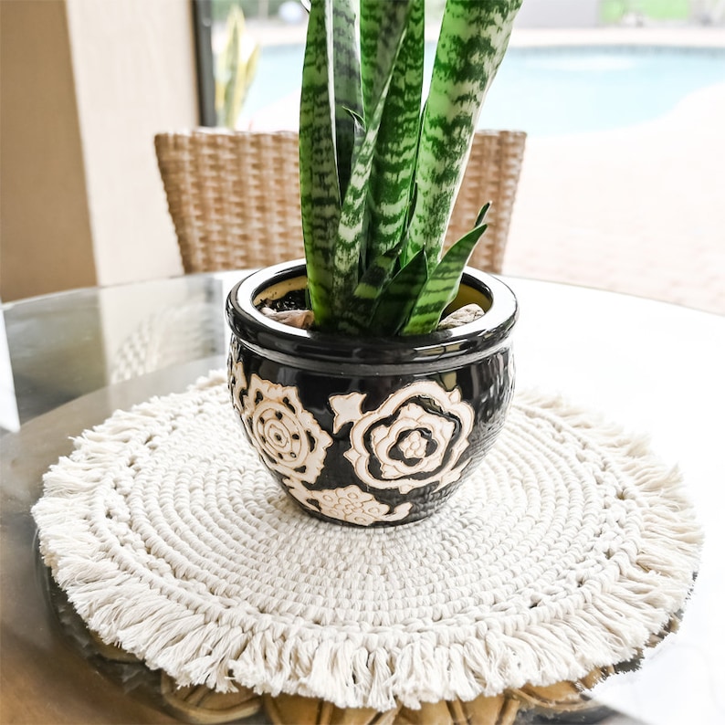 Macrame Placemats Set of 4 Handmade Cotton Woven Boho - Etsy
