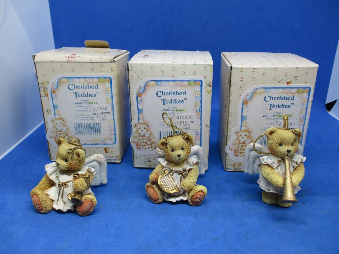 Cherished Teddies "set of 3 Angels With Instruments" 912980 MINT IN BOX ...