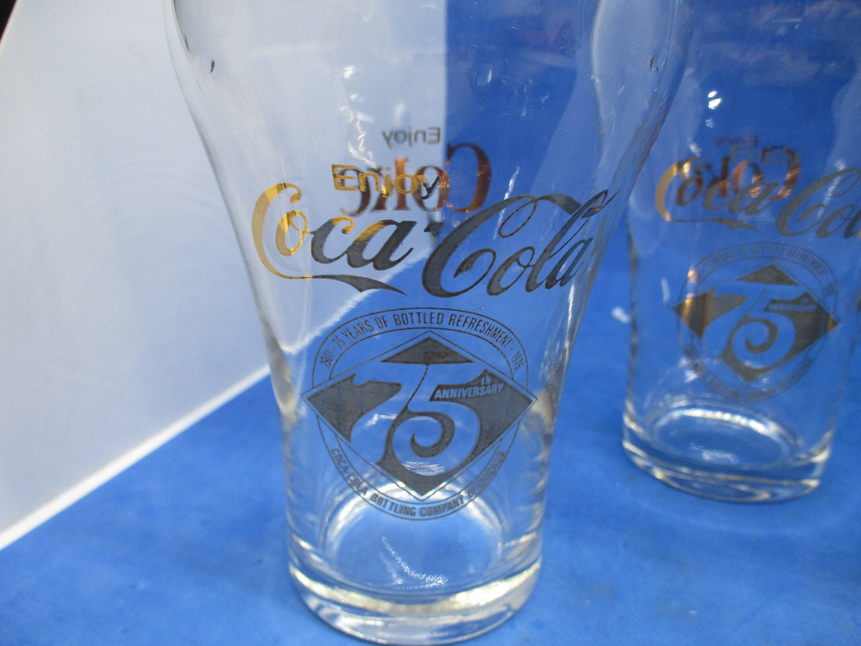 Vintage 75th Anniversary Coca-cola Commemorative Glasses Set of Four ...